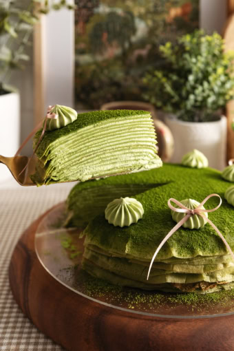 Matcha Mille Crepe Cake - Teak & Thyme