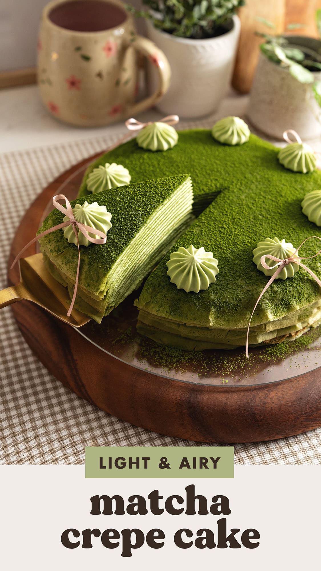 Matcha Mille Crepe Cake - Teak & Thyme