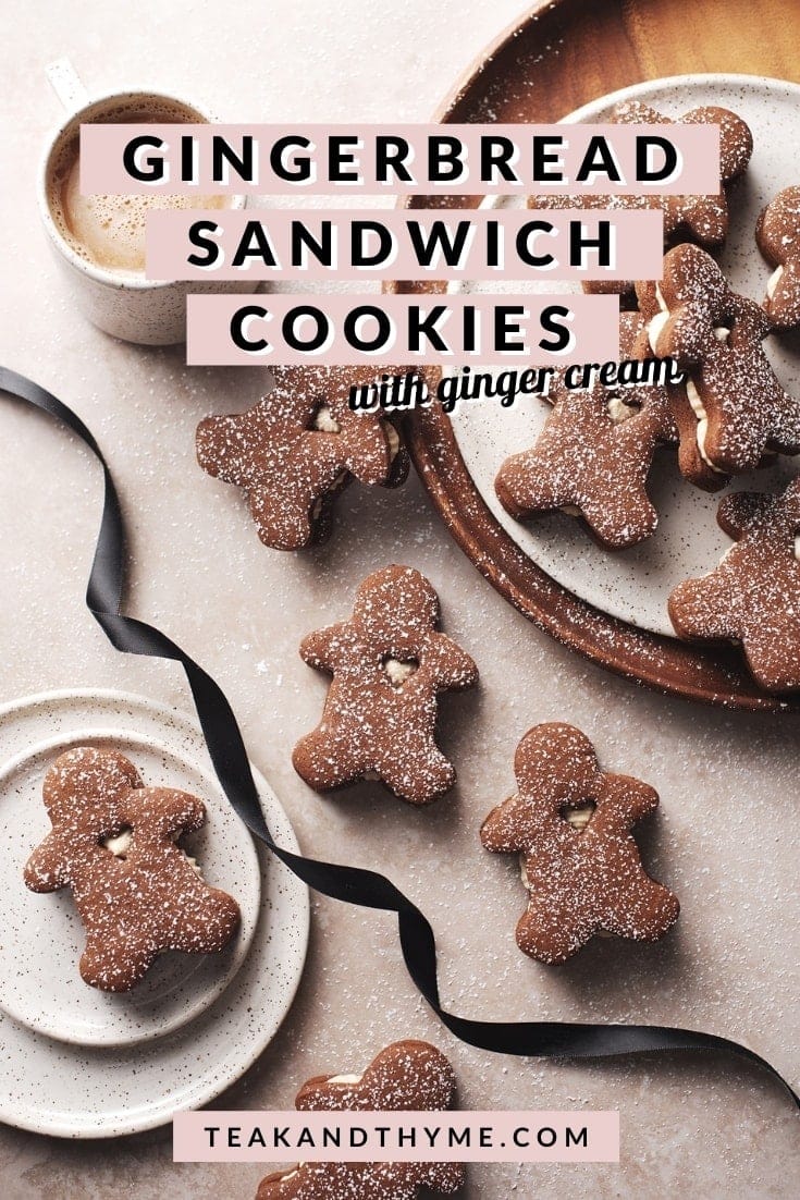 Gingerbread Sandwich Cookies with Ginger Cream Filling - Teak & Thyme