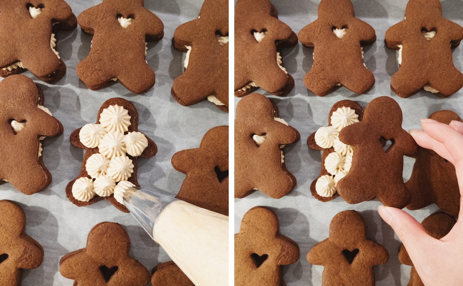 Gingerbread Sandwich Cookies with Ginger Cream Filling - Teak & Thyme