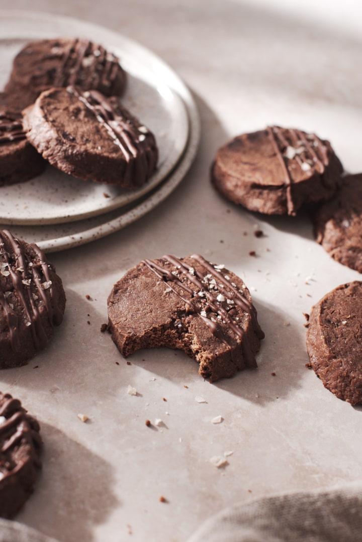 Salted Chocolate Sablé Cookies - Teak & Thyme