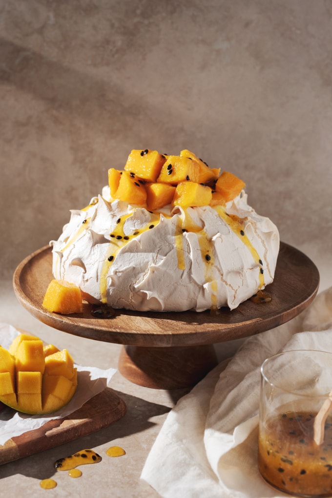 Mango Passionfruit Pavlova - Teak & Thyme