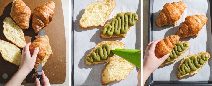 Matcha Almond Croissants - Teak & Thyme