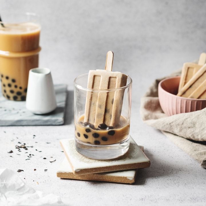 Boba Milk Tea Popsicles - Teak & Thyme