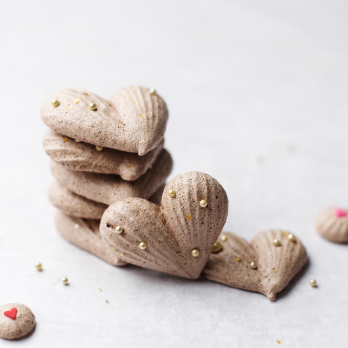 Heart-Shaped Chocolate Meringues - Teak & Thyme