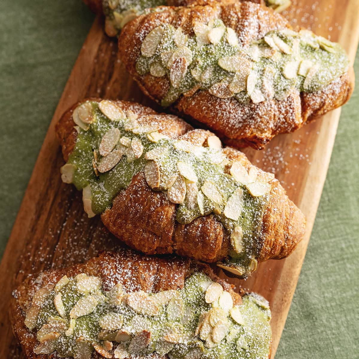Matcha Almond Croissants - Teak & Thyme