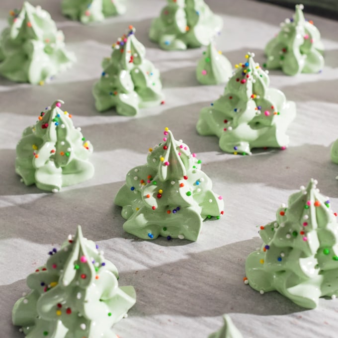 Meringue Christmas Trees - Teak & Thyme