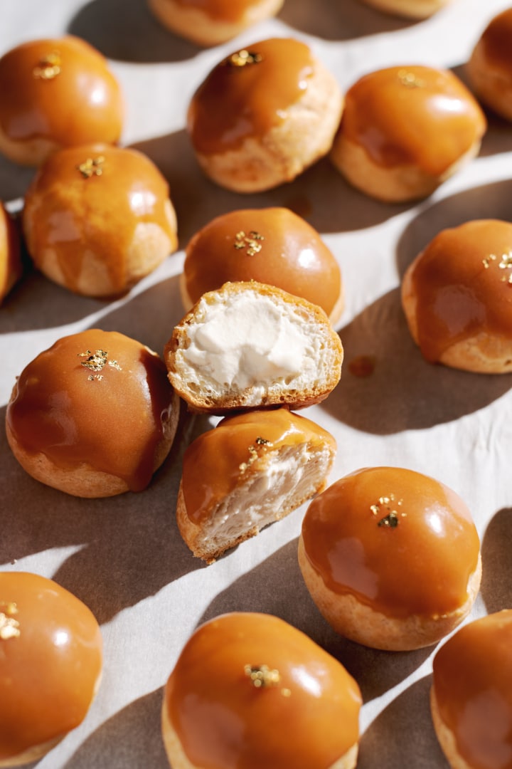 Salted Caramel Profiteroles - Teak & Thyme