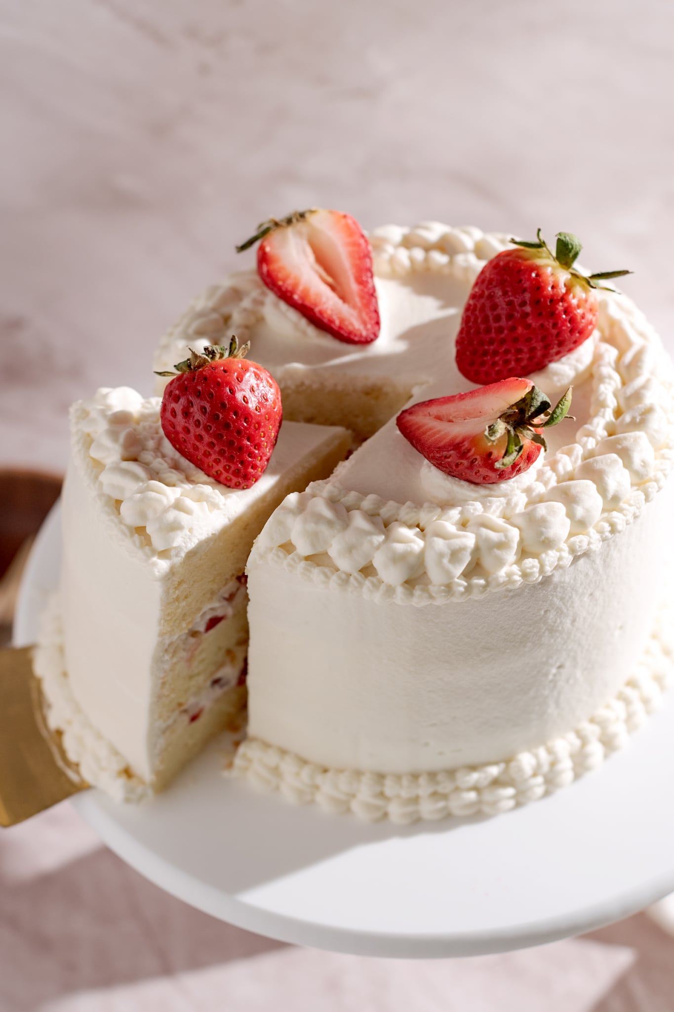 Strawberry Chiffon Cake - Teak & Thyme