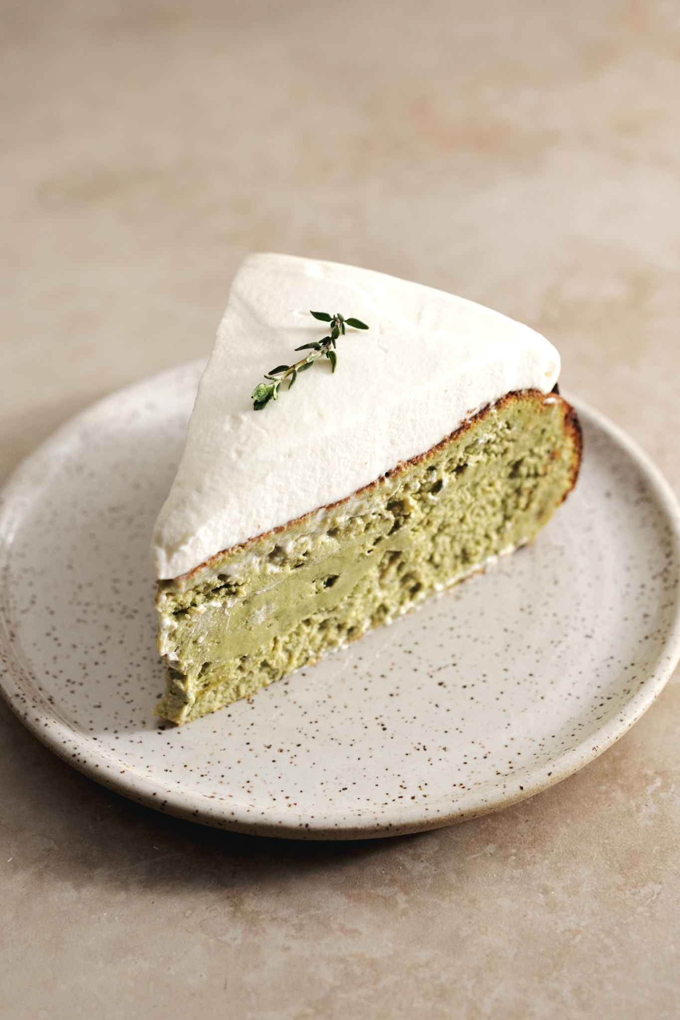 Matcha Basque Cheesecake - Teak & Thyme