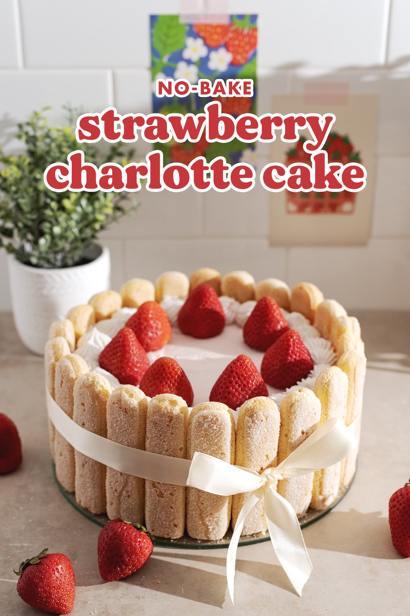Strawberry Charlotte Cake - Teak & Thyme