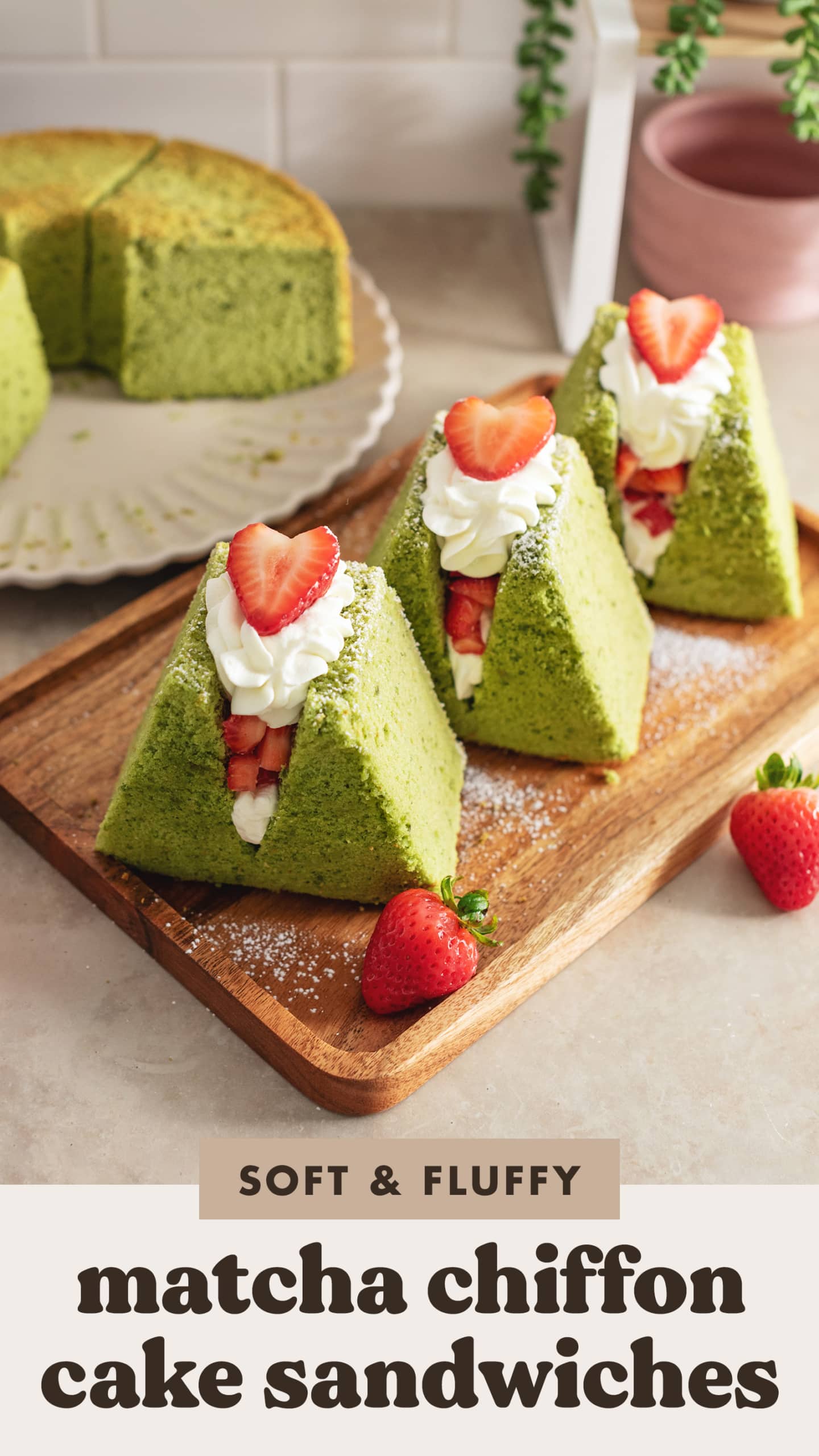 Matcha Chiffon Cake Sandwiches - Teak & Thyme