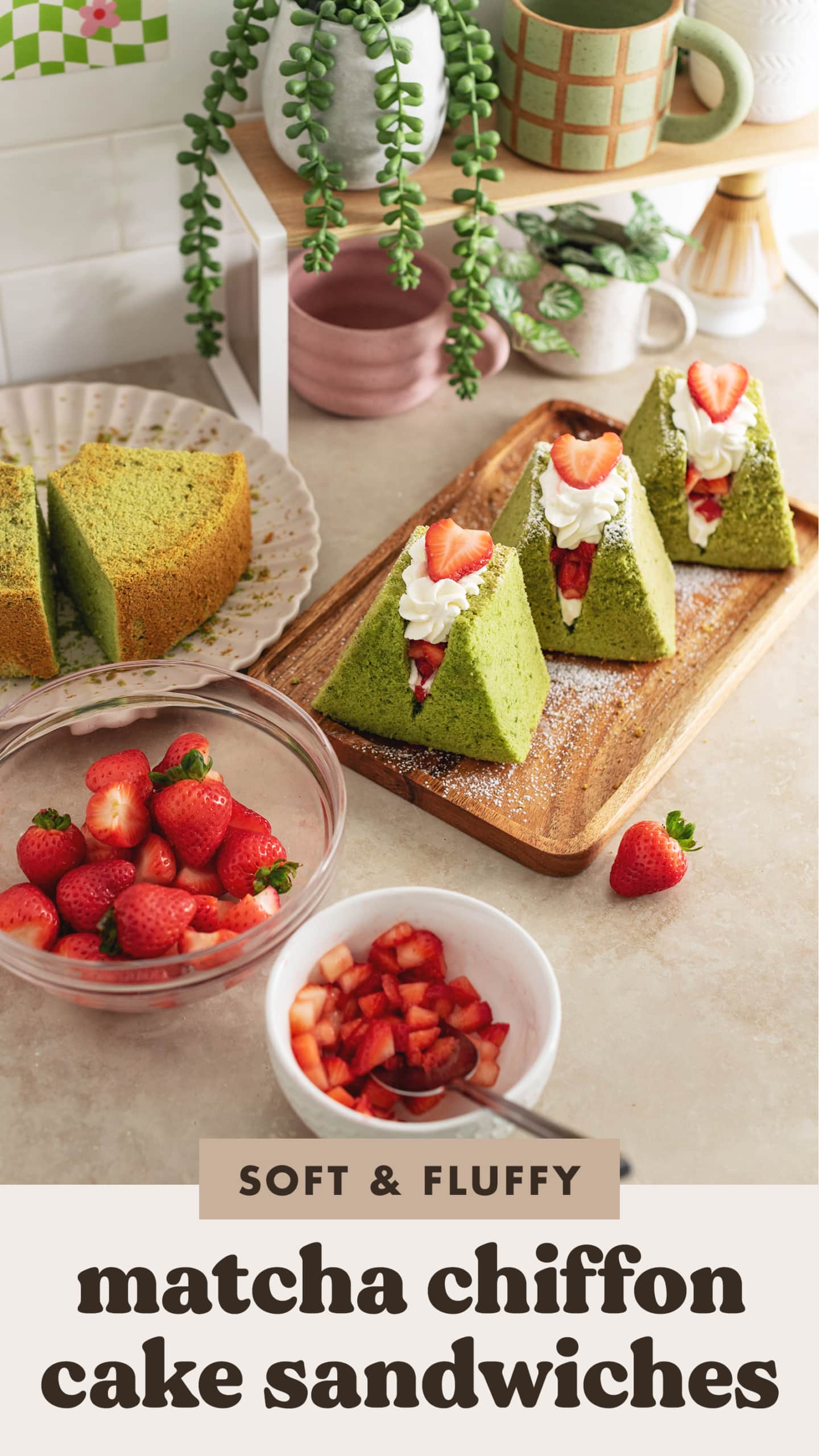 Matcha Chiffon Cake Sandwiches - Teak & Thyme