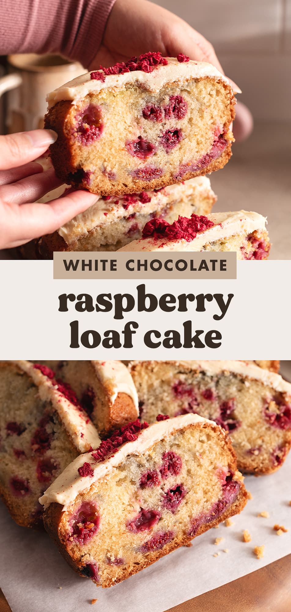 White Chocolate Raspberry Loaf Cake - Teak & Thyme