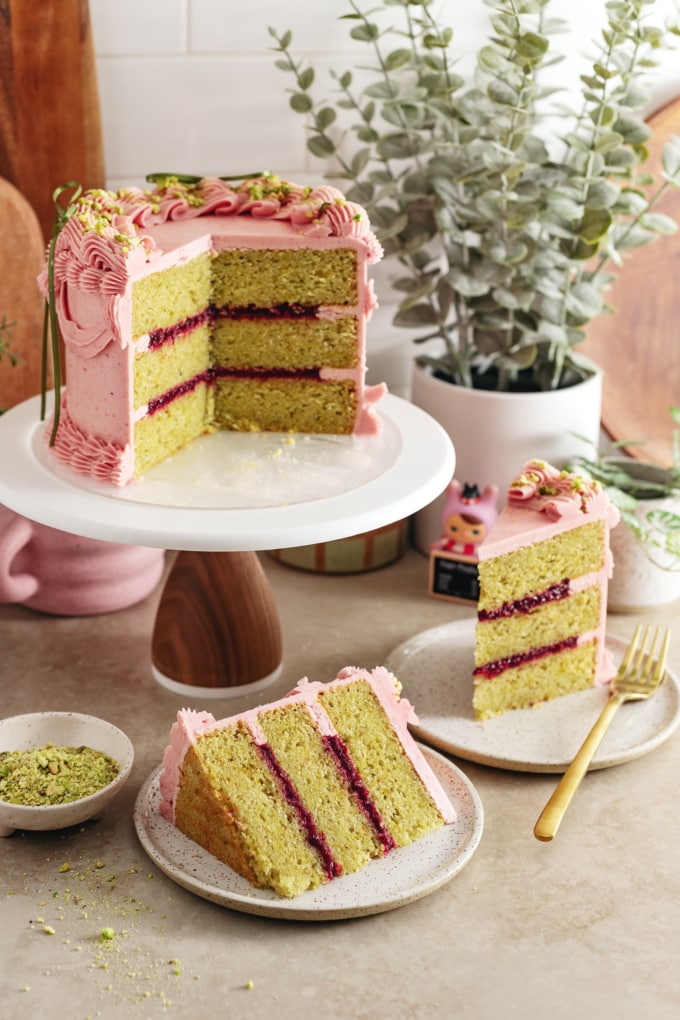 Raspberry Pistachio Cake - Teak & Thyme