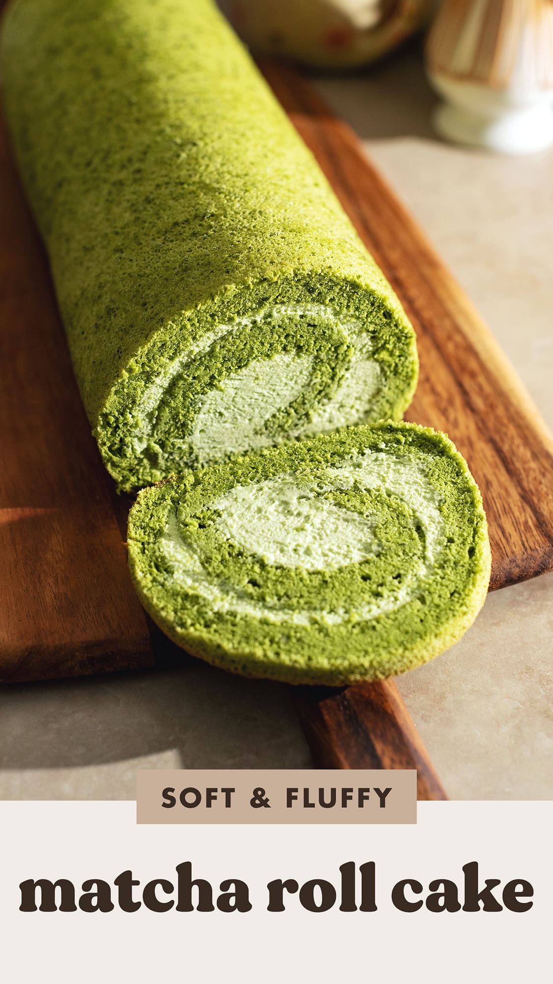 Matcha Roll Cake (Swiss Roll) - Teak & Thyme