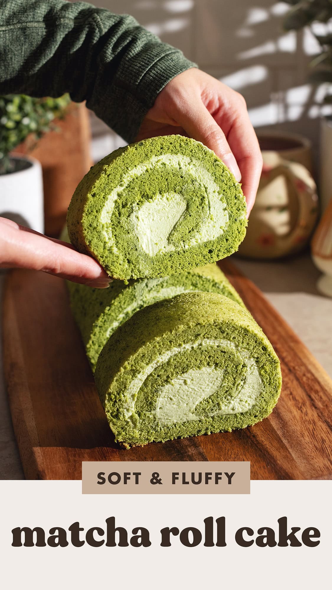 Matcha Roll Cake (Swiss Roll) - Teak & Thyme