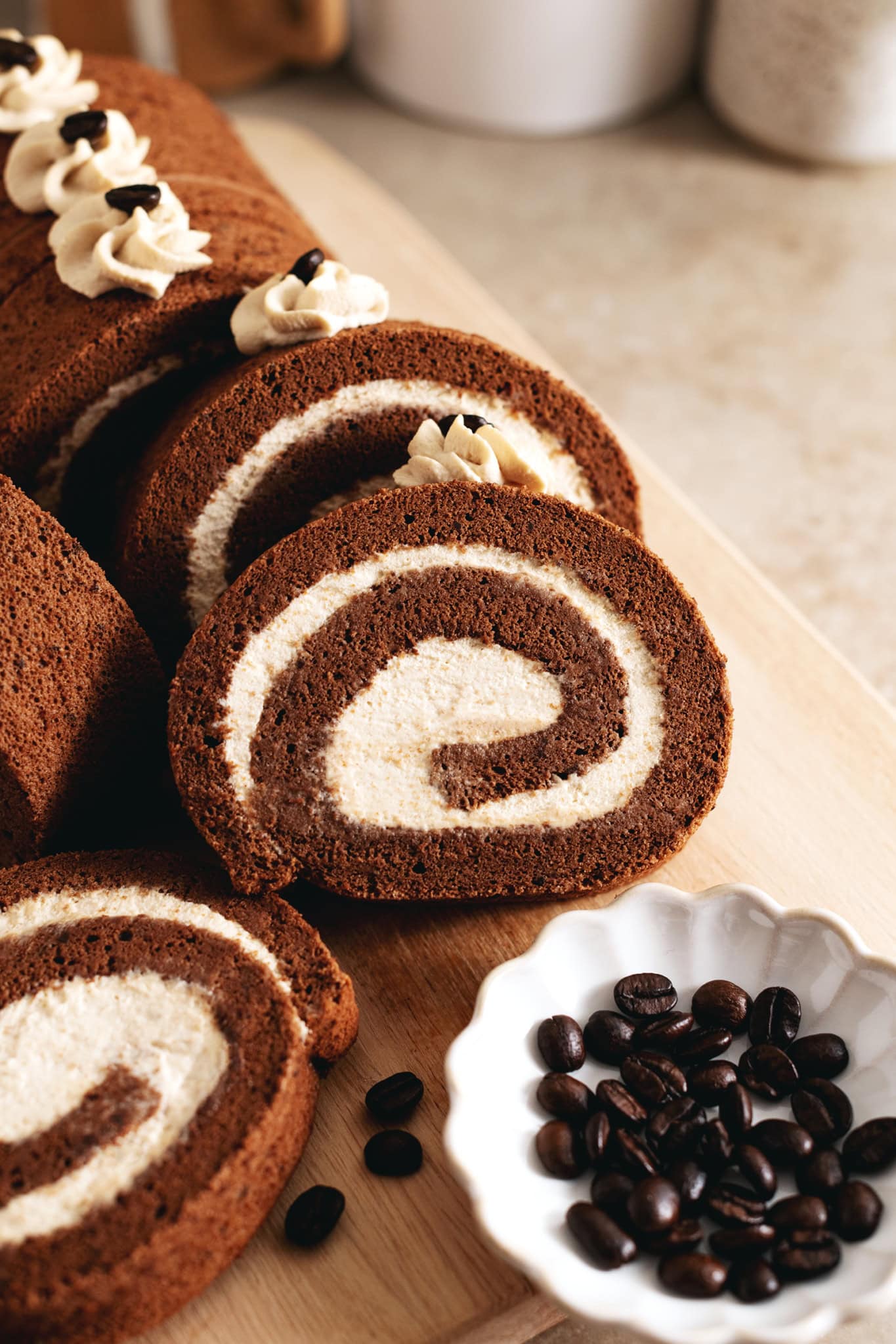 Mocha Roll Cake - Teak & Thyme