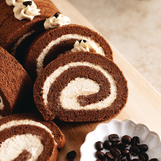 Mocha Roll Cake - Teak & Thyme