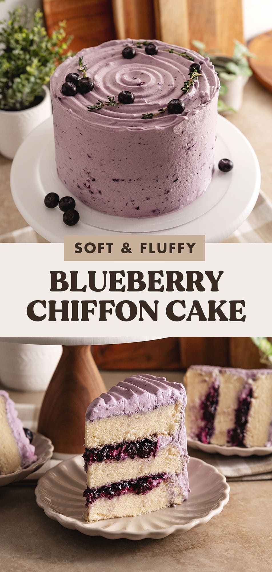 Blueberry Chiffon Cake - Teak & Thyme