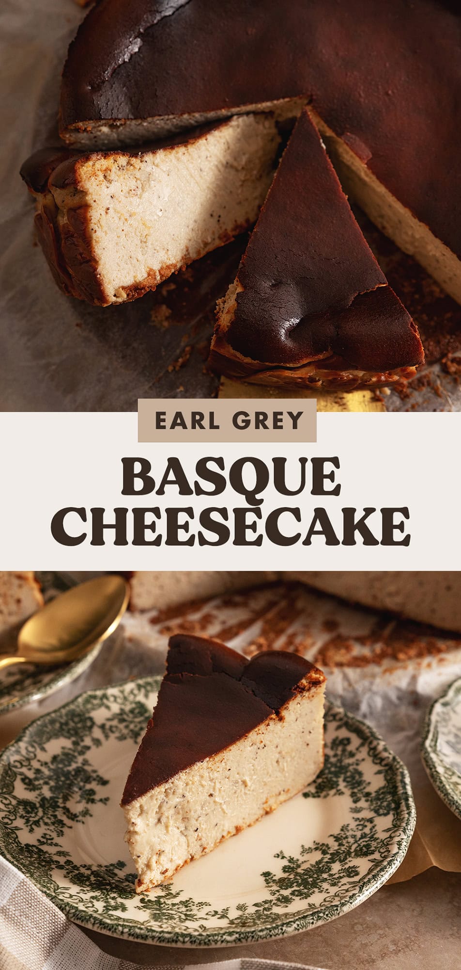 Earl Grey Basque Cheesecake - Teak & Thyme