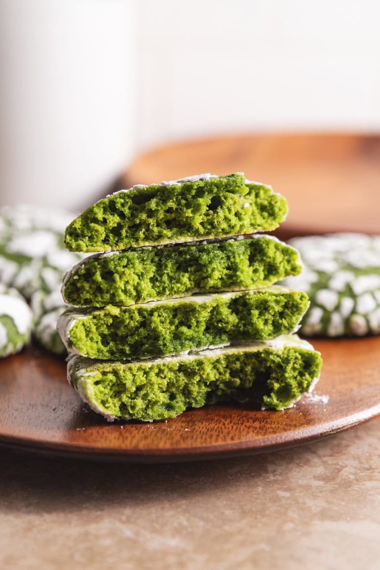 Matcha Crinkle Cookies - Teak & Thyme