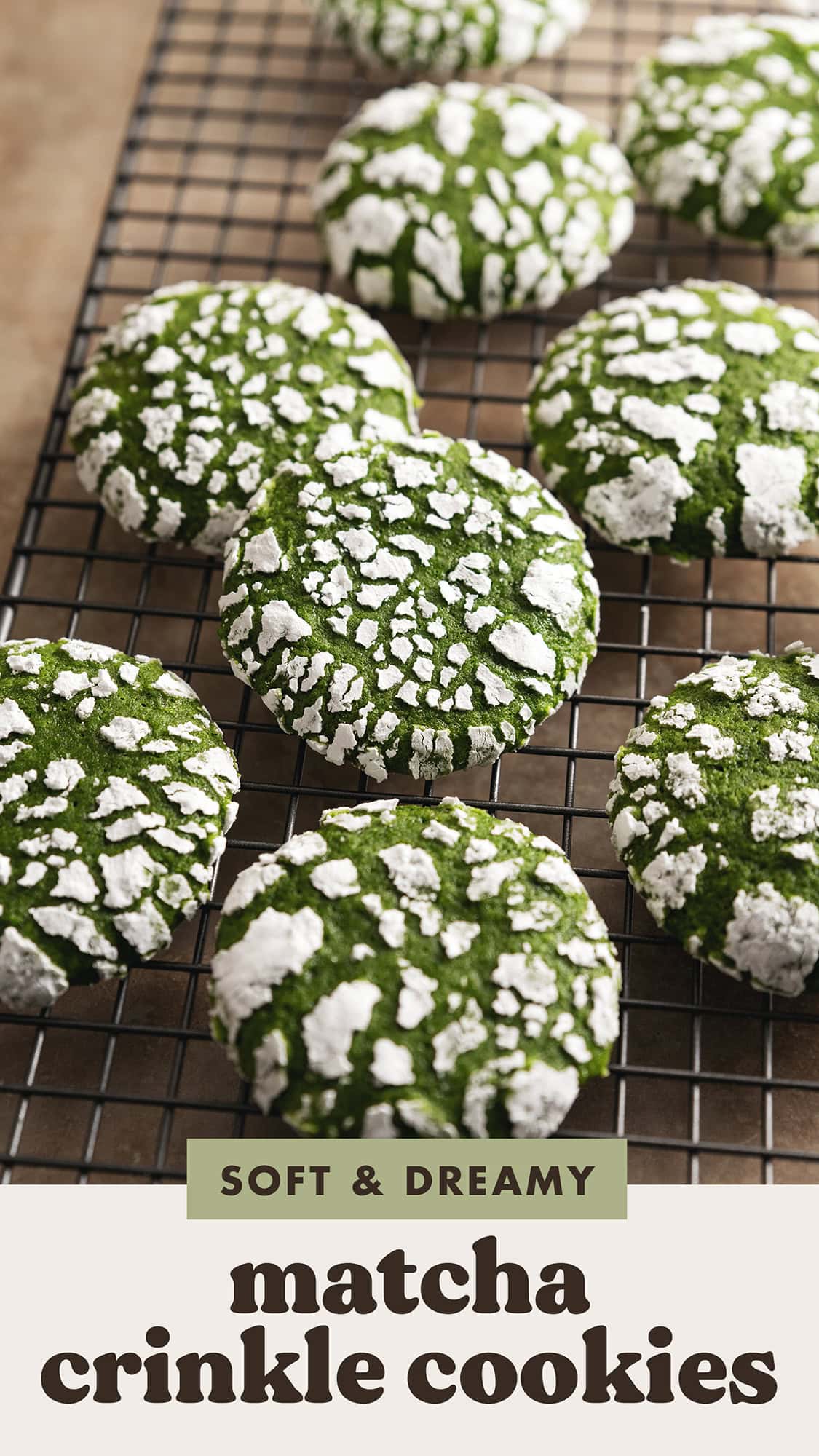 Matcha Crinkle Cookies - Teak & Thyme