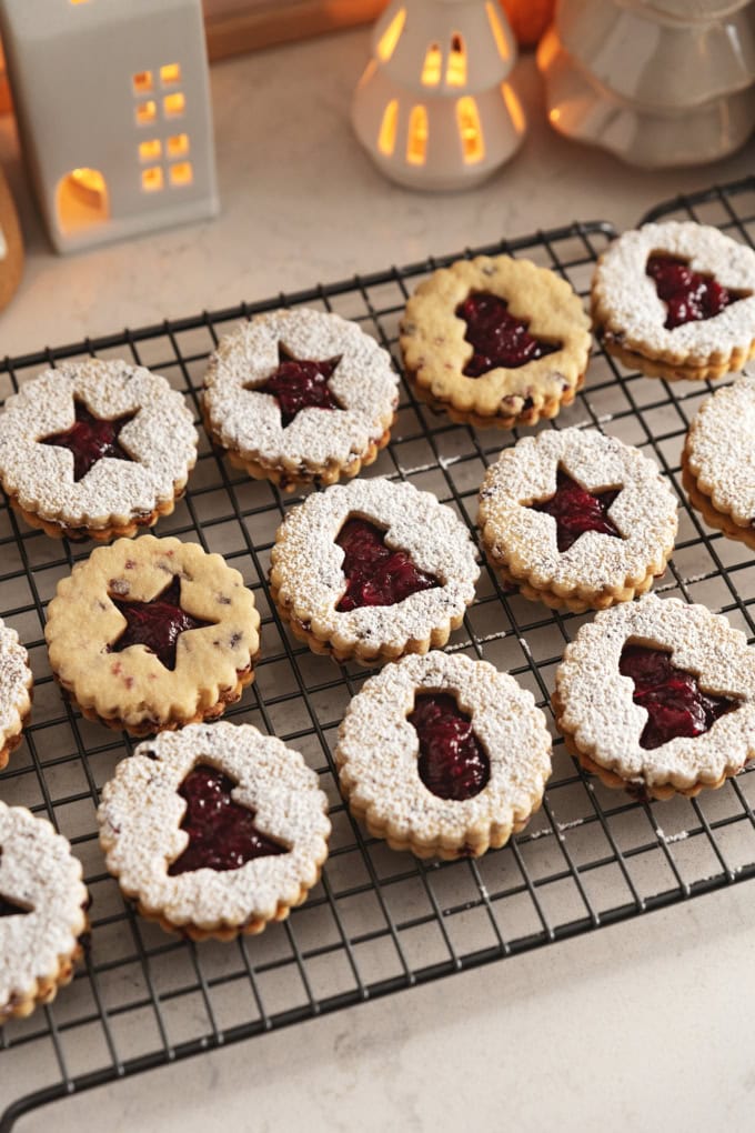 Cranberry Linzer Cookies - Teak & Thyme