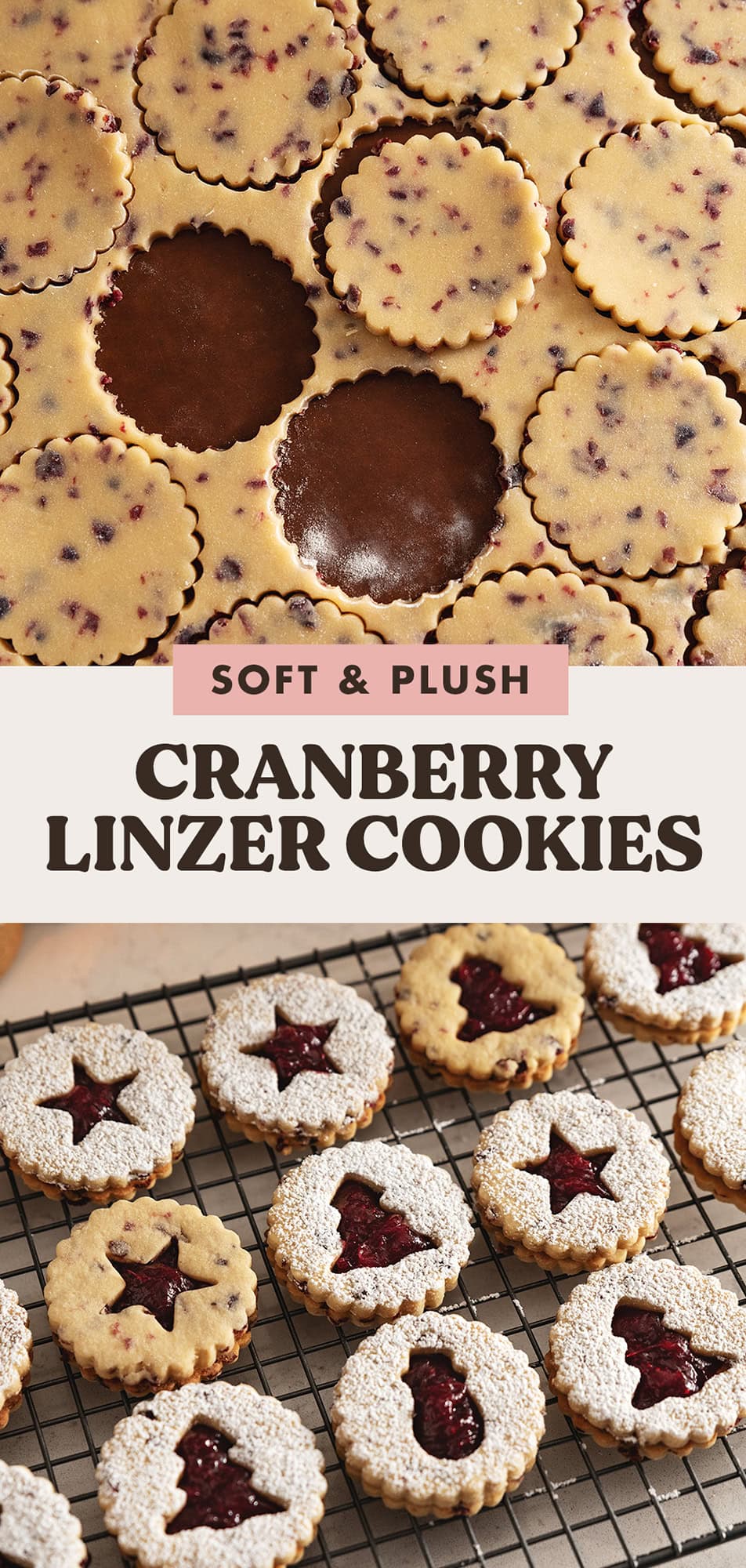 Cranberry Linzer Cookies - Teak & Thyme