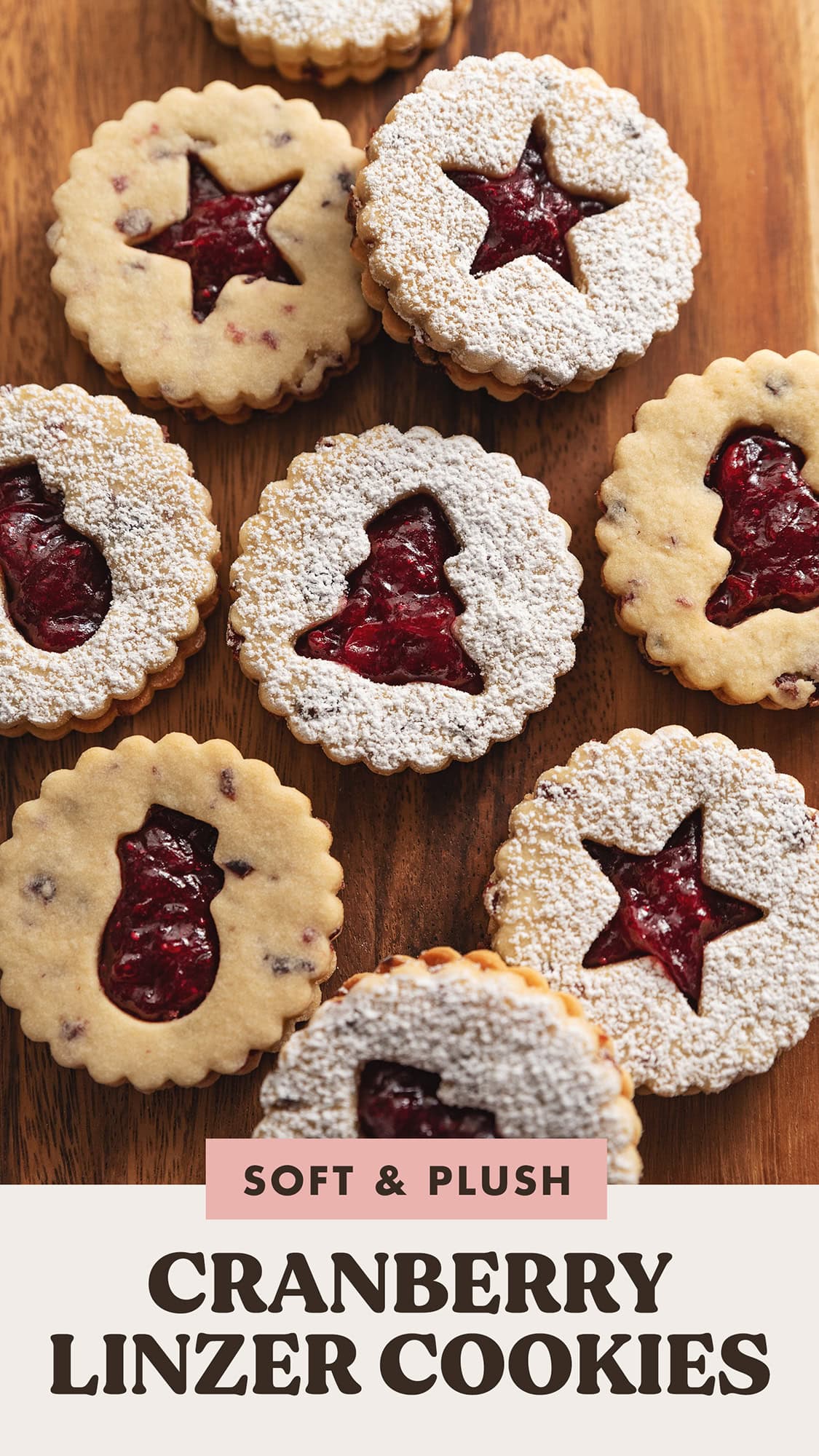Cranberry Linzer Cookies - Teak & Thyme