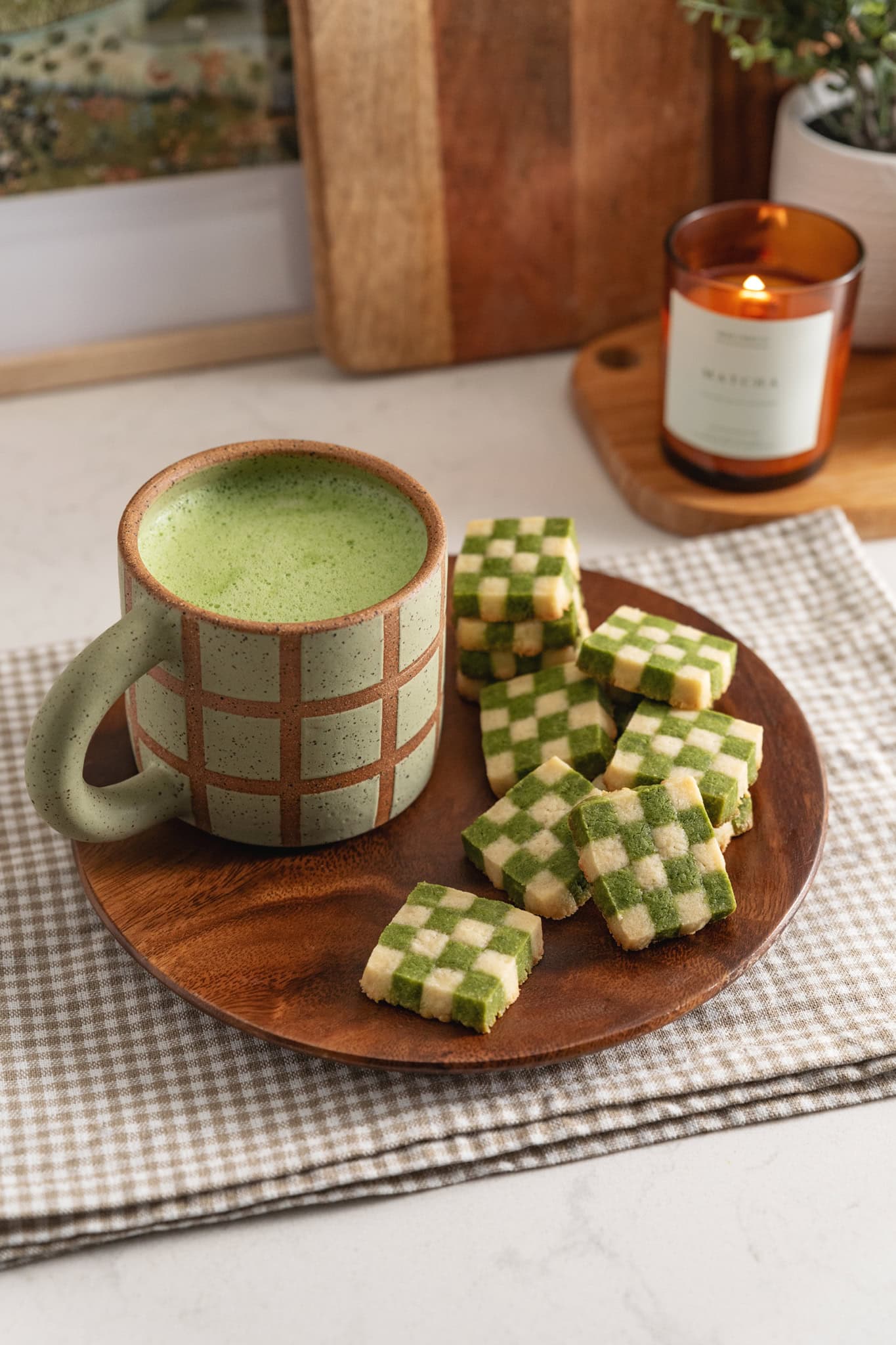 Matcha Checkerboard Cookies - Teak & Thyme