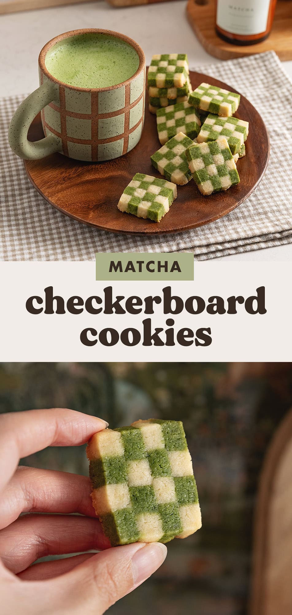 Matcha Checkerboard Cookies - Teak & Thyme