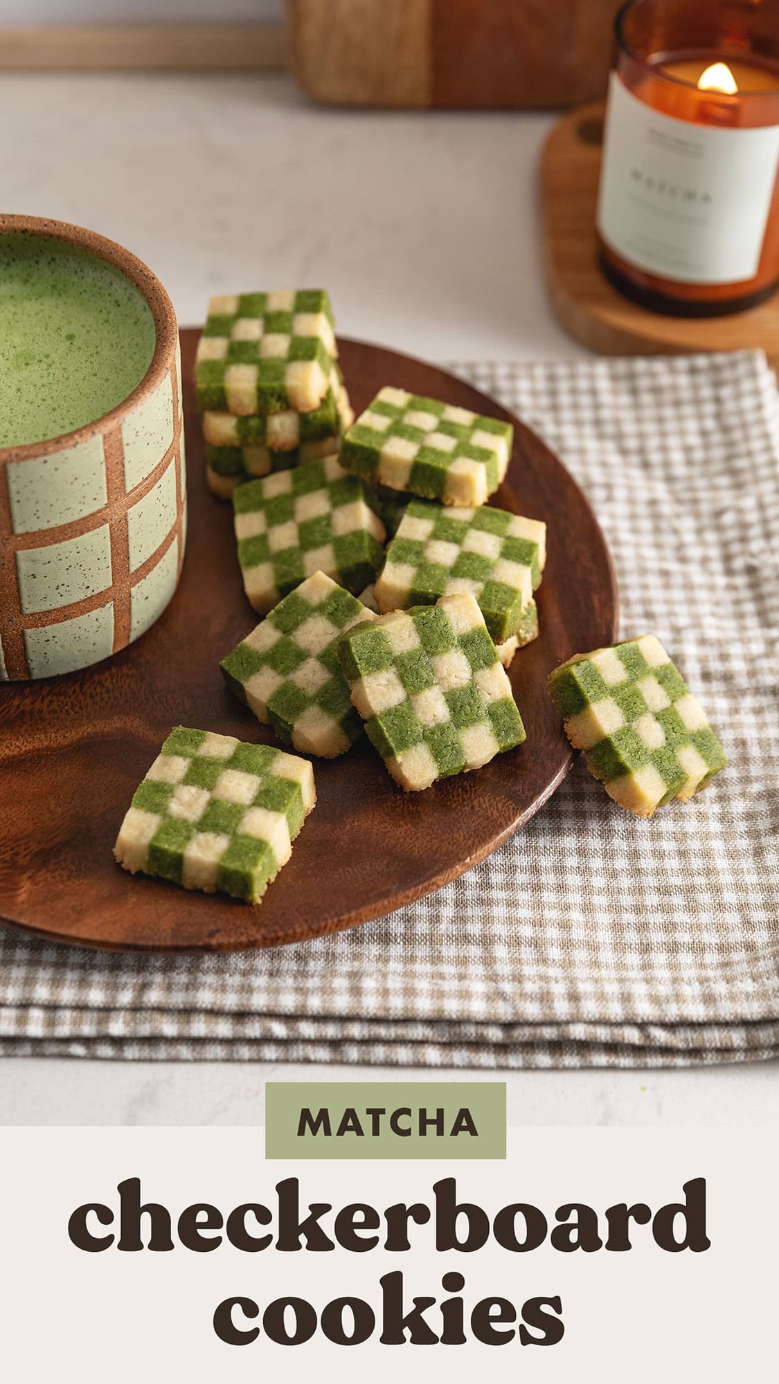 Matcha Checkerboard Cookies - Teak & Thyme