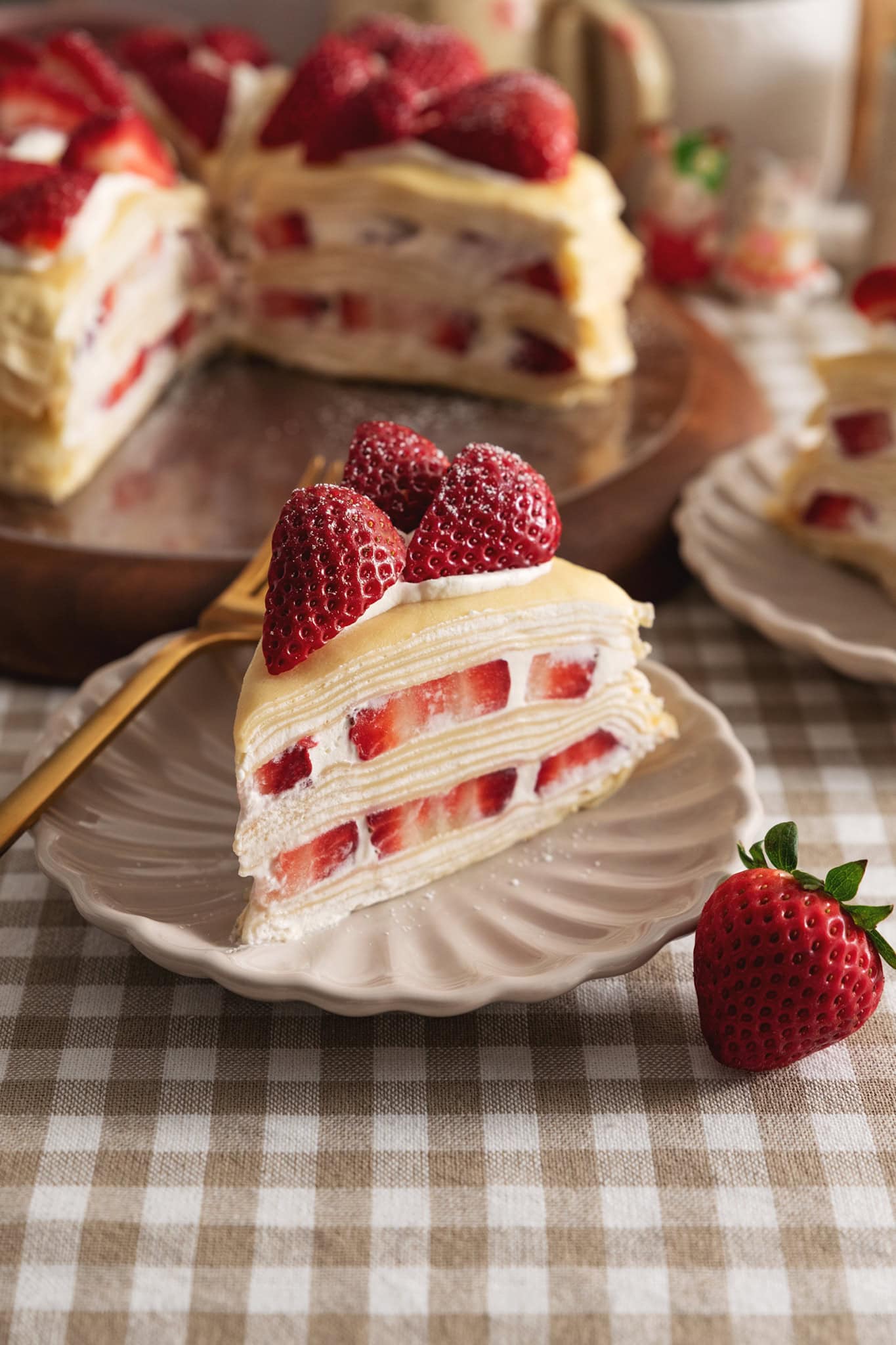Strawberry Crepe Cake - Teak & Thyme