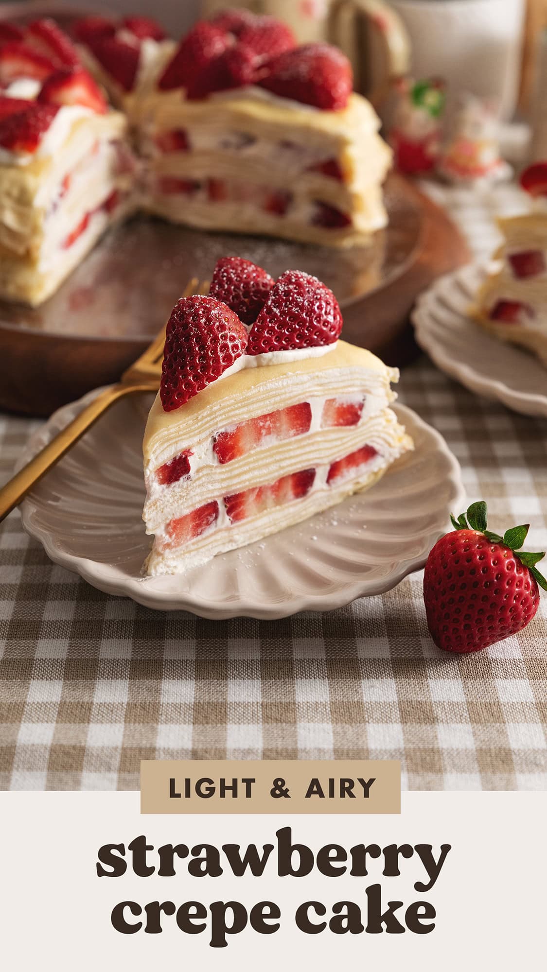 Strawberry Crepe Cake - Teak & Thyme