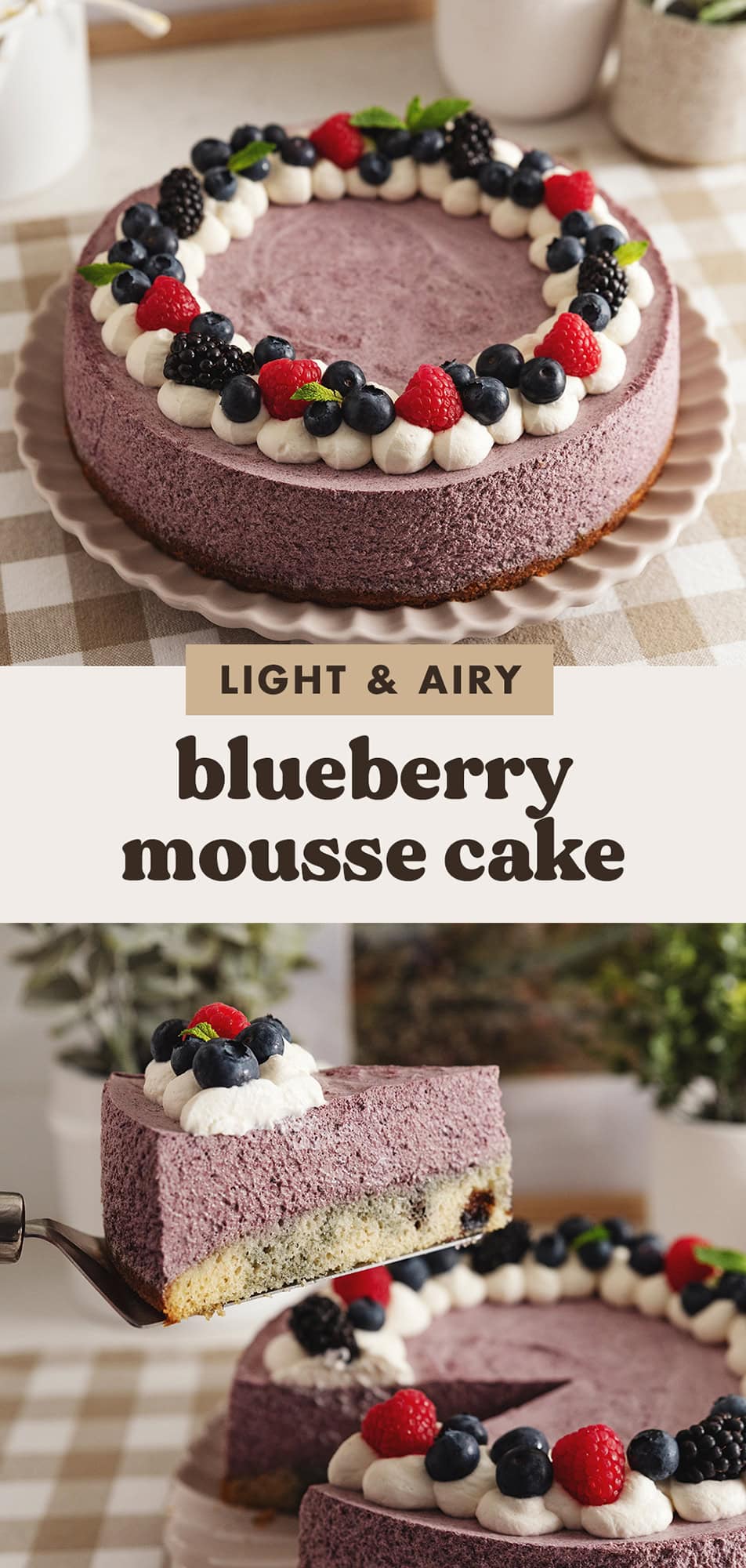 Blueberry Mousse Cake - Teak & Thyme