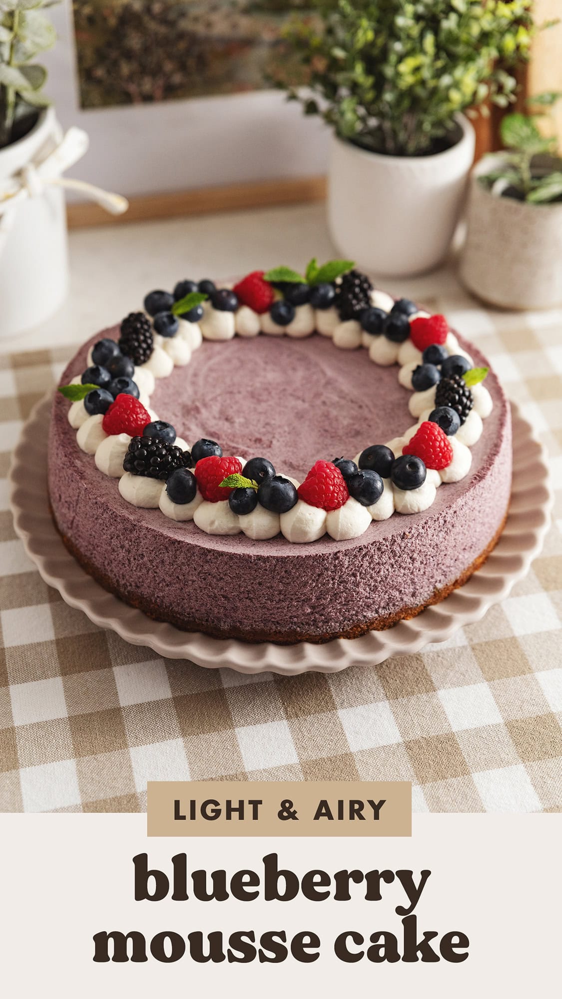 Blueberry Mousse Cake - Teak & Thyme