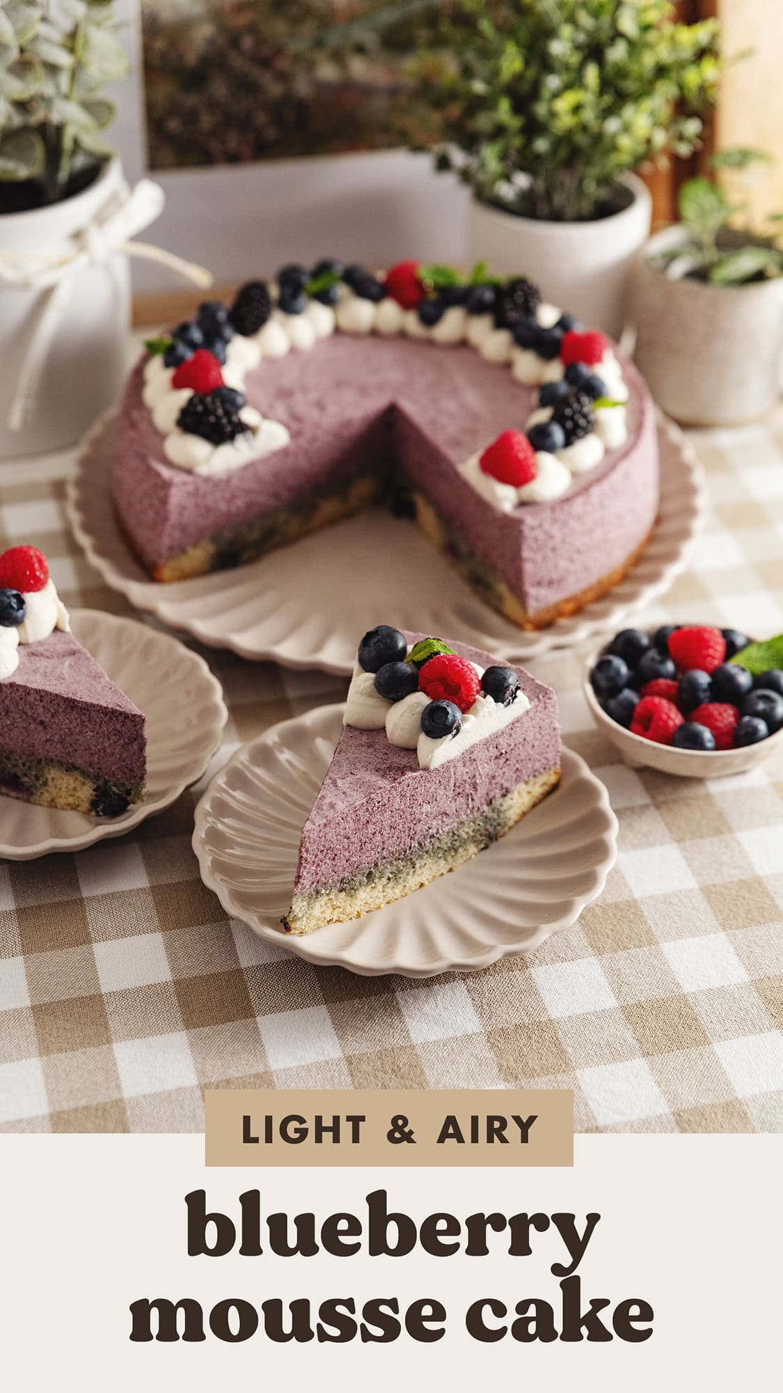 Blueberry Mousse Cake - Teak & Thyme