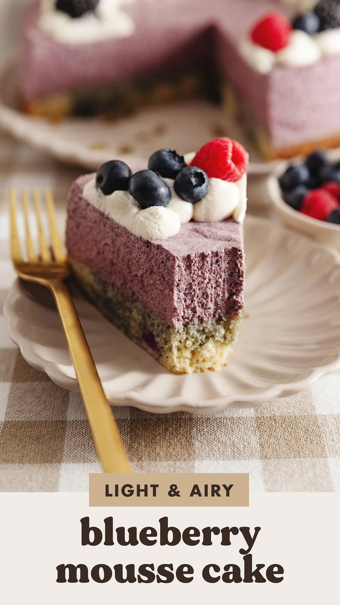 Blueberry Mousse Cake - Teak & Thyme