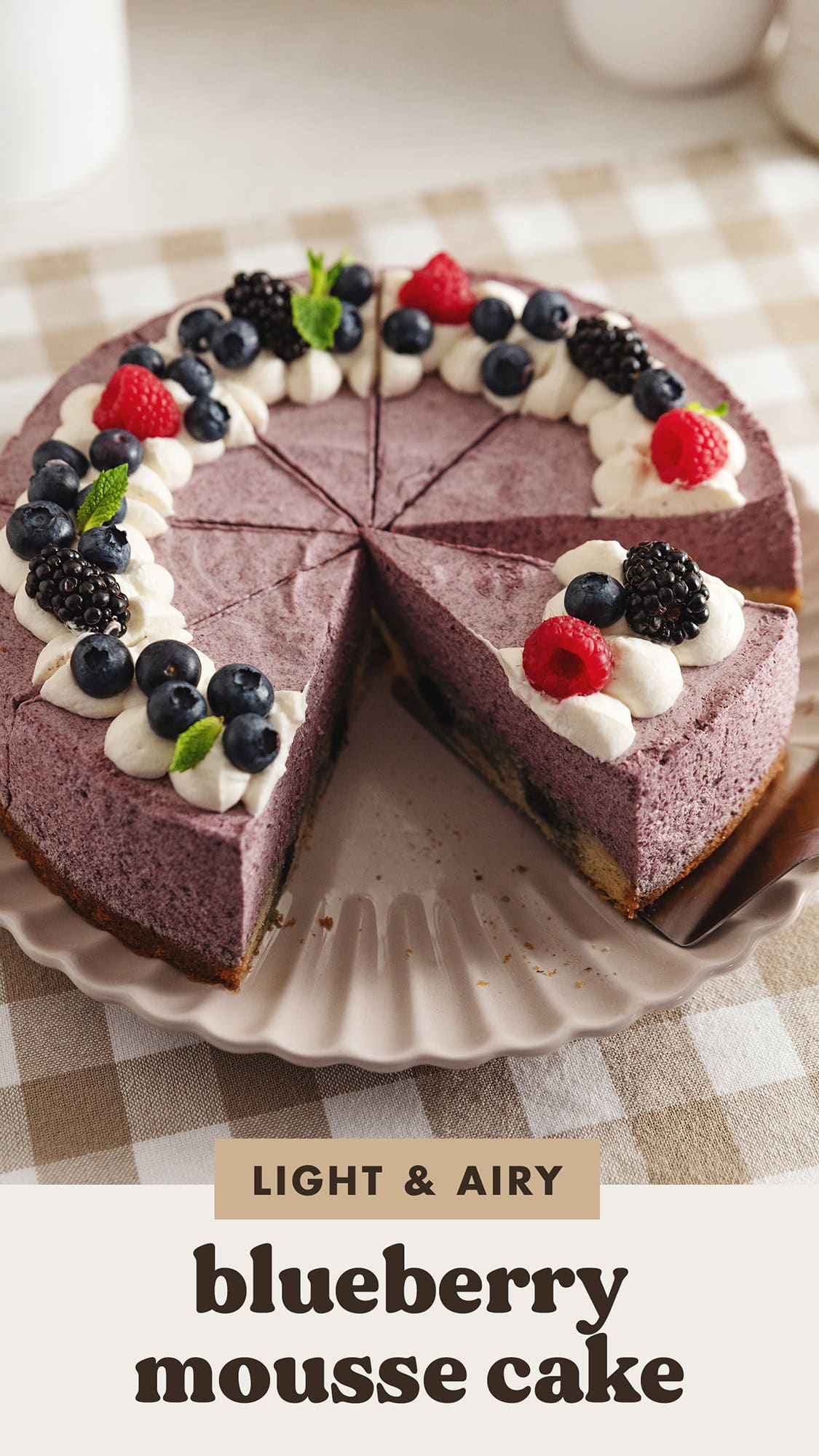 Blueberry Mousse Cake - Teak & Thyme