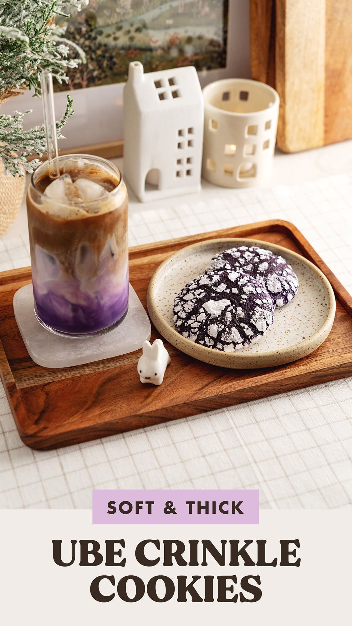 Ube Crinkle Cookies - Teak & Thyme